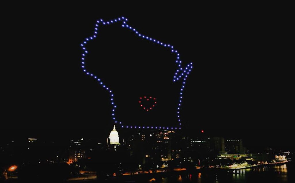 First Drone Light show in Madison, Wisconsin - Hire UAV Pro